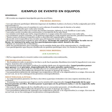 Como redactar los eventos | DOCX
