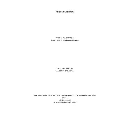 Ejemplos de requerimientos | DOCX | Computing | Technology & Computing