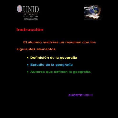 Ejercicio 1 definicion de geografia | DOCX