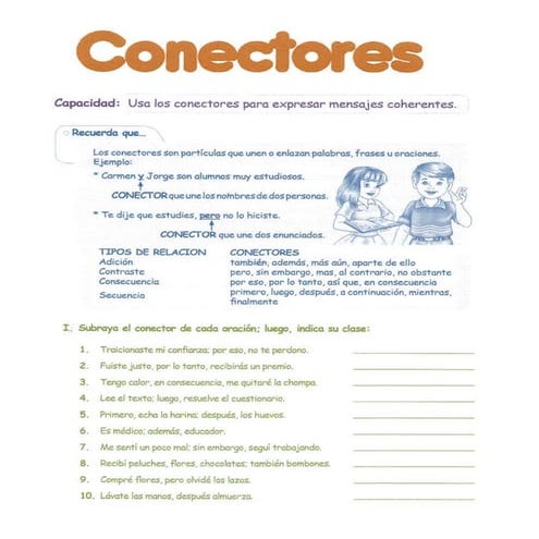 Ejercicio de conectores | DOCX