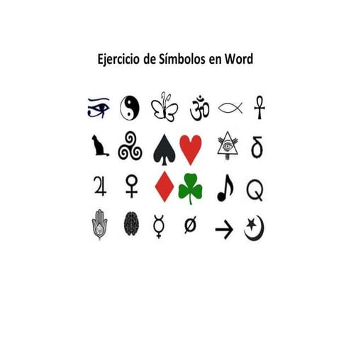 Ejercicio de símbolos en word | DOCX