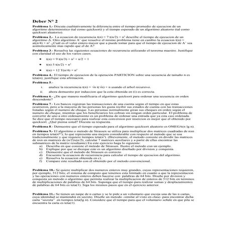 ejercicios resueltos análisis de algoritmos | PDF