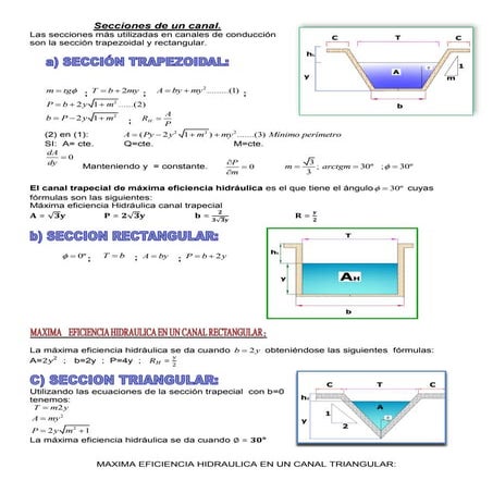 CALCULO DE CAUDAL - FORMULA DE MANNING-Canal hidraulica | DOCX
