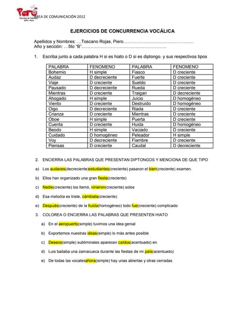 100 ejemplos de palabras agudas con acento | PDF