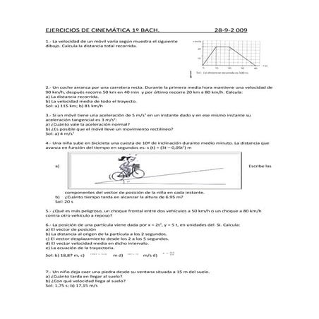 Ejercicios de cinemática 1º bach2012 | DOC | Physics | Science