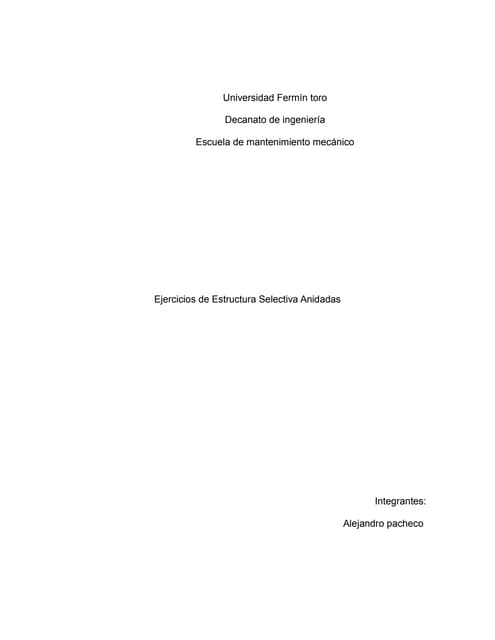 Ejercicios de estructuras selectivas (resueltos) | PDF