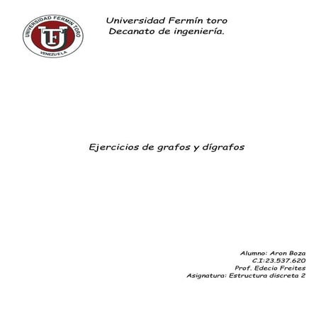 Ejercicios de grafos y digrafos | PDF