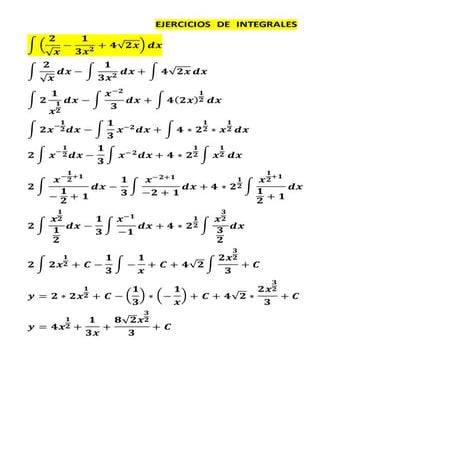 Ejercicios de integrales | DOCX