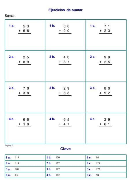 Ejercicios de sumar | PDF