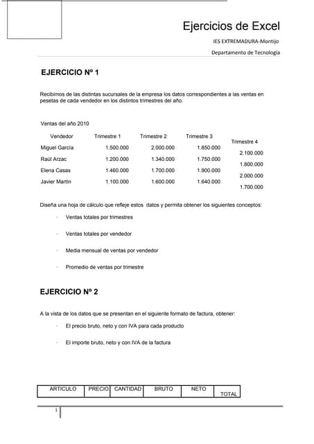 Solucion 4 taller de excel | PDF