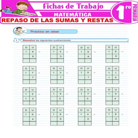 Hojas De Trabajo De Estrategias De Resta