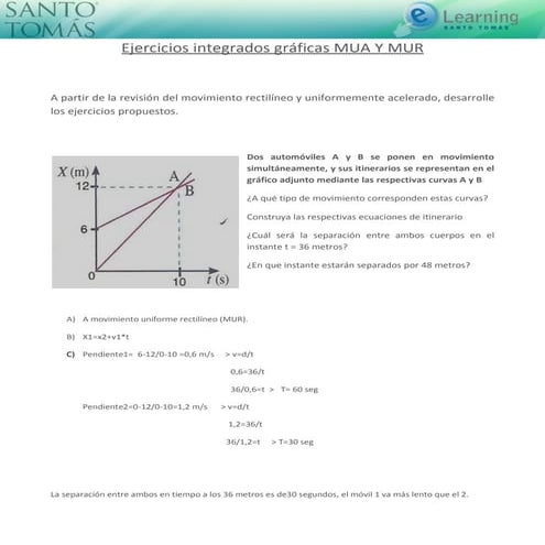 Ejercicios de MRU | PDF
