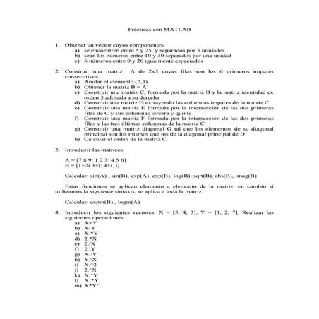 Ejercicios Matlab | PDF