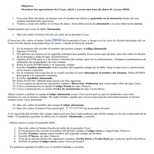 Ejercicios paso a paso access | DOCX