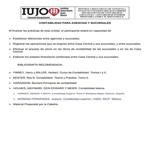 Capitulo 4 Contabilidad para Agencias y Sucursales | PDF