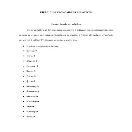 Hojas De Trabajo De Pronombres Relativos En Formato Pdf Pronombres