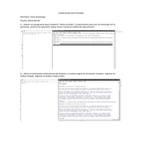Ejercicios python | PDF