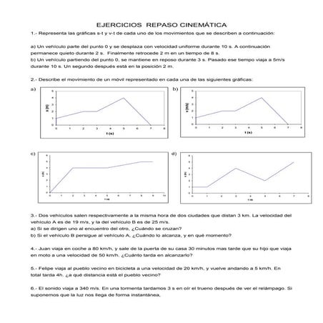 Ejercicios repaso cinematica | DOC