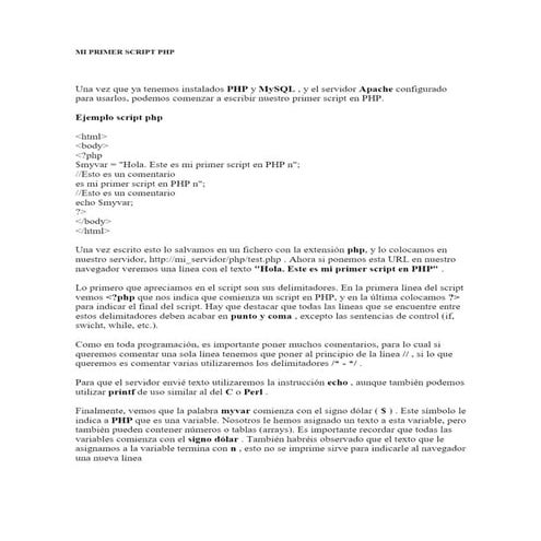 Ejercicios resueltos y propuestos en php | PDF