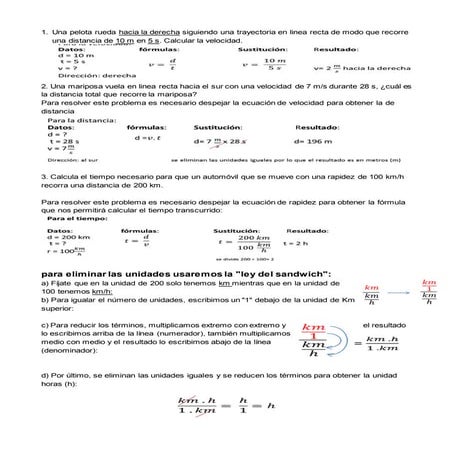 Ejercicios veloCidad | DOCX