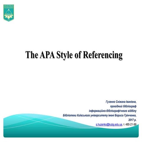 APA style (6-th ed.) | PPT