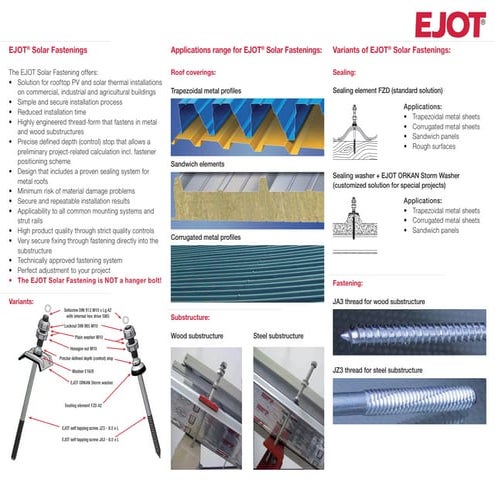 Ejot Solar Fasteners | PDF