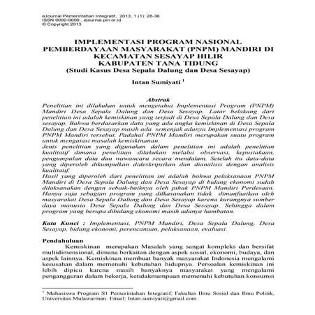 Implementasi Program PNPM Mandiri | PDF
