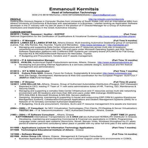 Gerasimos Chalikias Cv Dec2010 | PDF
