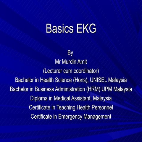 Ekg basics ppt murdin | PPT