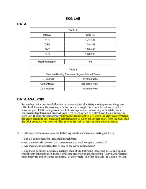 Lab 3 final | PDF | Heart and Cardiovascular Diseases | Diseases and ...
