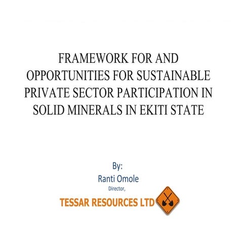 Ekiti State Solid Minerals Presentation | PPT