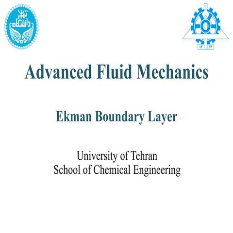 Ekman Boundary Layer-Advanced Fluid Mechanics | PDF