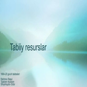 Ekologiya Tabiiy resurslar.pptx