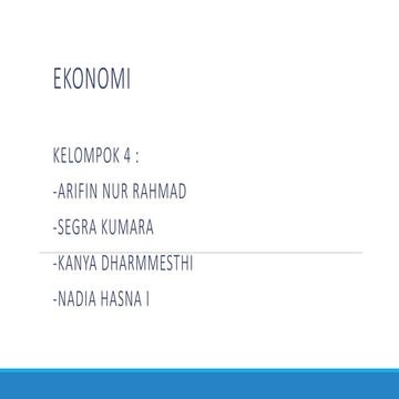 Ekonomi | PPTX
