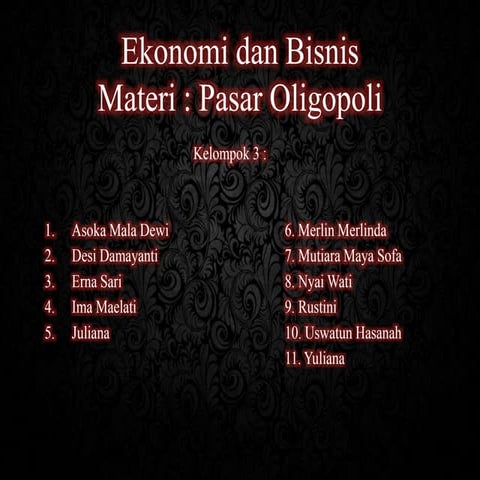 Pengertian Pasar Oligopoli Pptx