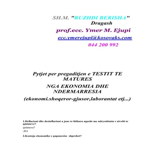 ekonomi dhe ndermarresi | PDF