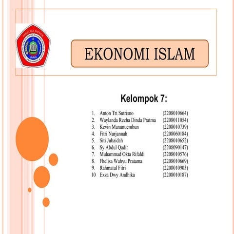 PAPARAN PADA KONSEP EKONOMI ISLAM KEL 7.ppt