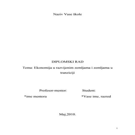 Ekonomija u razvijenim zemljama i zemljama u tranziciji | PDF