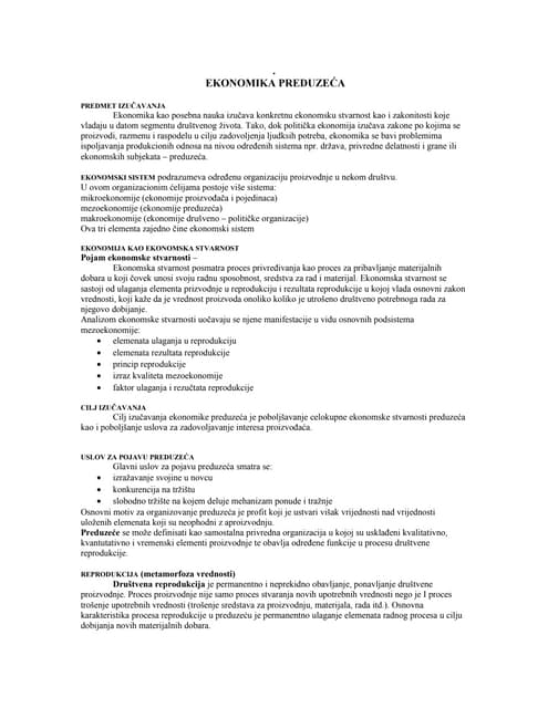 Poslovna ekonomika | PPT