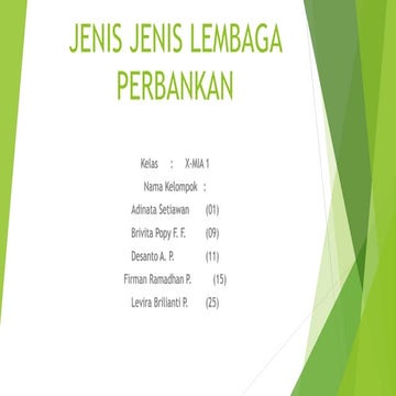 Jenis-jenis lembaga perbankan | PPTX