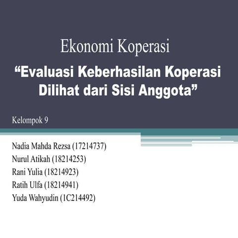 Ekonomi koperasi | PPTX