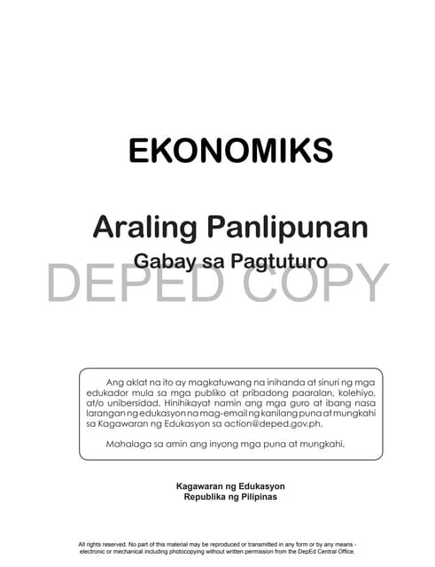 Ekonomics for Grade 9 Students | PPTX
