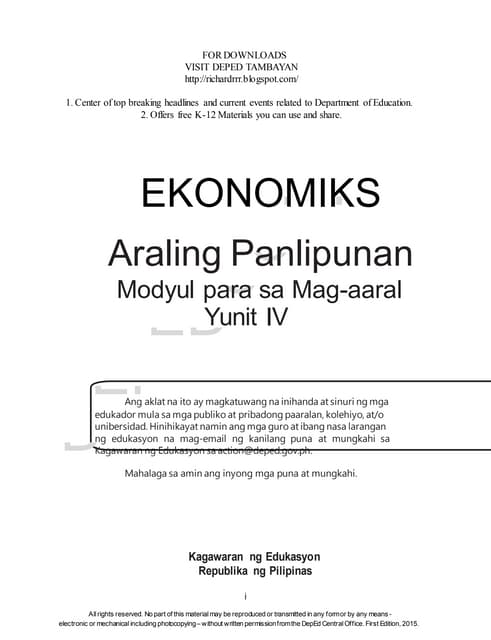 Modyul 15 banghay aralin Edukasyon sa pagpapakatao grade 9 | PDF