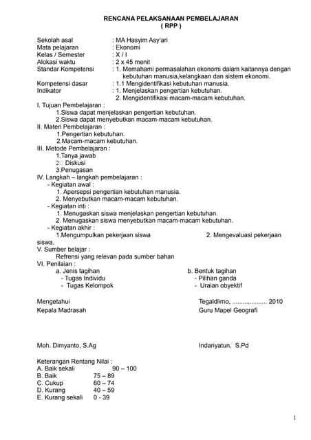 contoh Contoh rpp ktsp | RTF
