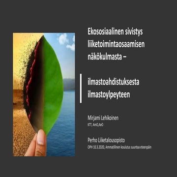 Ekososiaalinen sivistys liiketoimintaosaamisessa | PDF