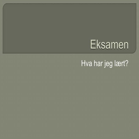 Eksamen | PPTX