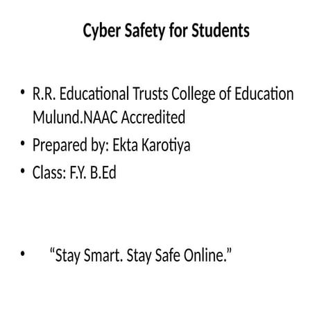 Stay Smart, Stay Safe | PPTX