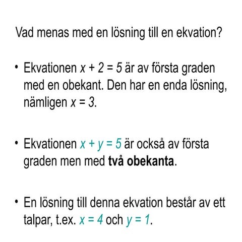 Ekvationssystem | PPT