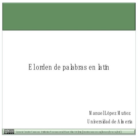 El orden de palabras en latín | PPT