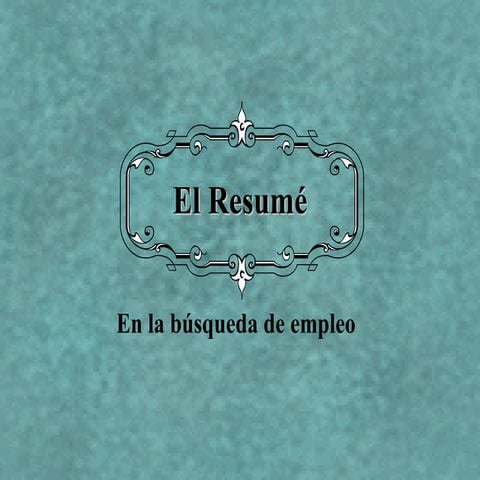 El Resumé | PPS | Resume Writing and Advice | Job Search